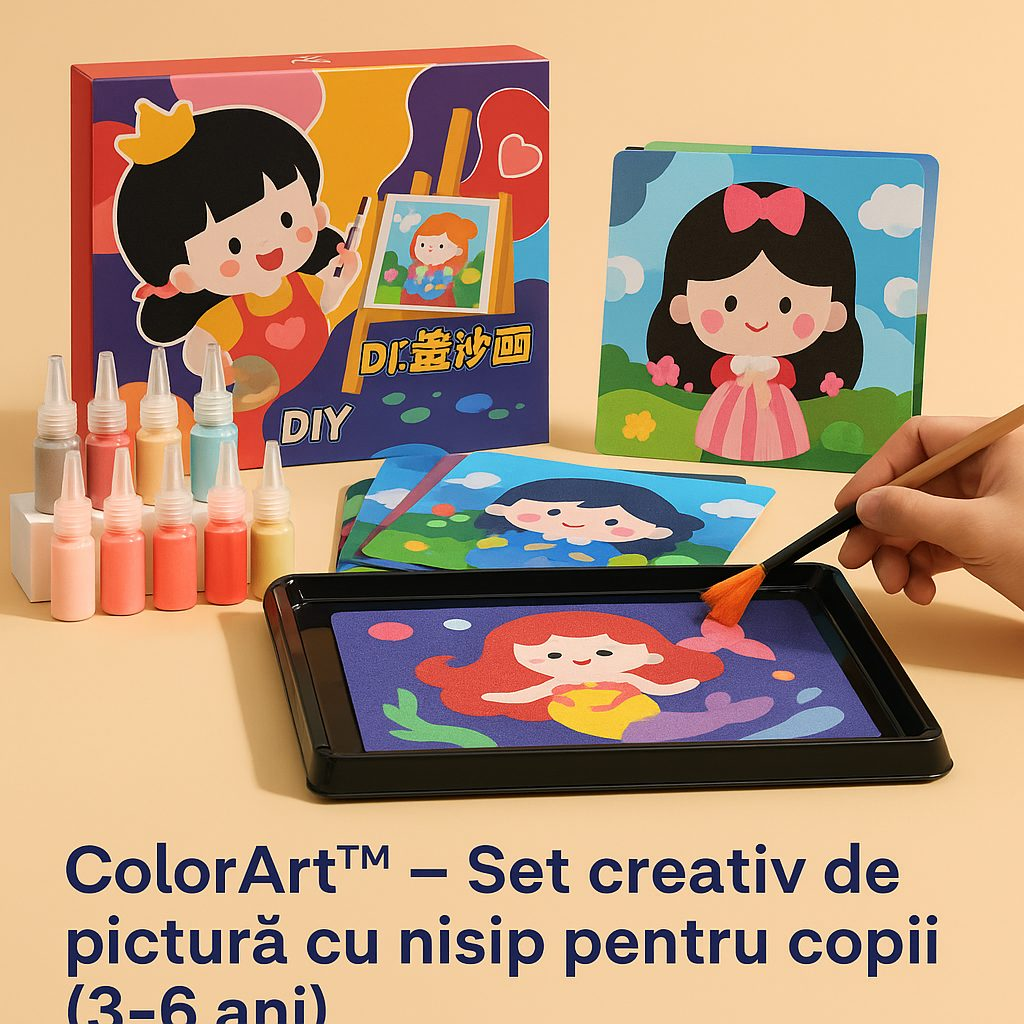 ColorArt™ – Set Creativ de Pictura cu Nisip pentru Copii (3–6 ani ...