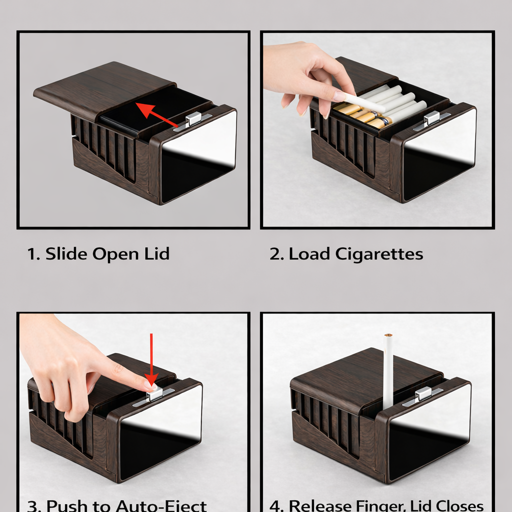 VaultBox™ – Cutie Automata cu Ejectare Rapida si Oglinda Integrata ...