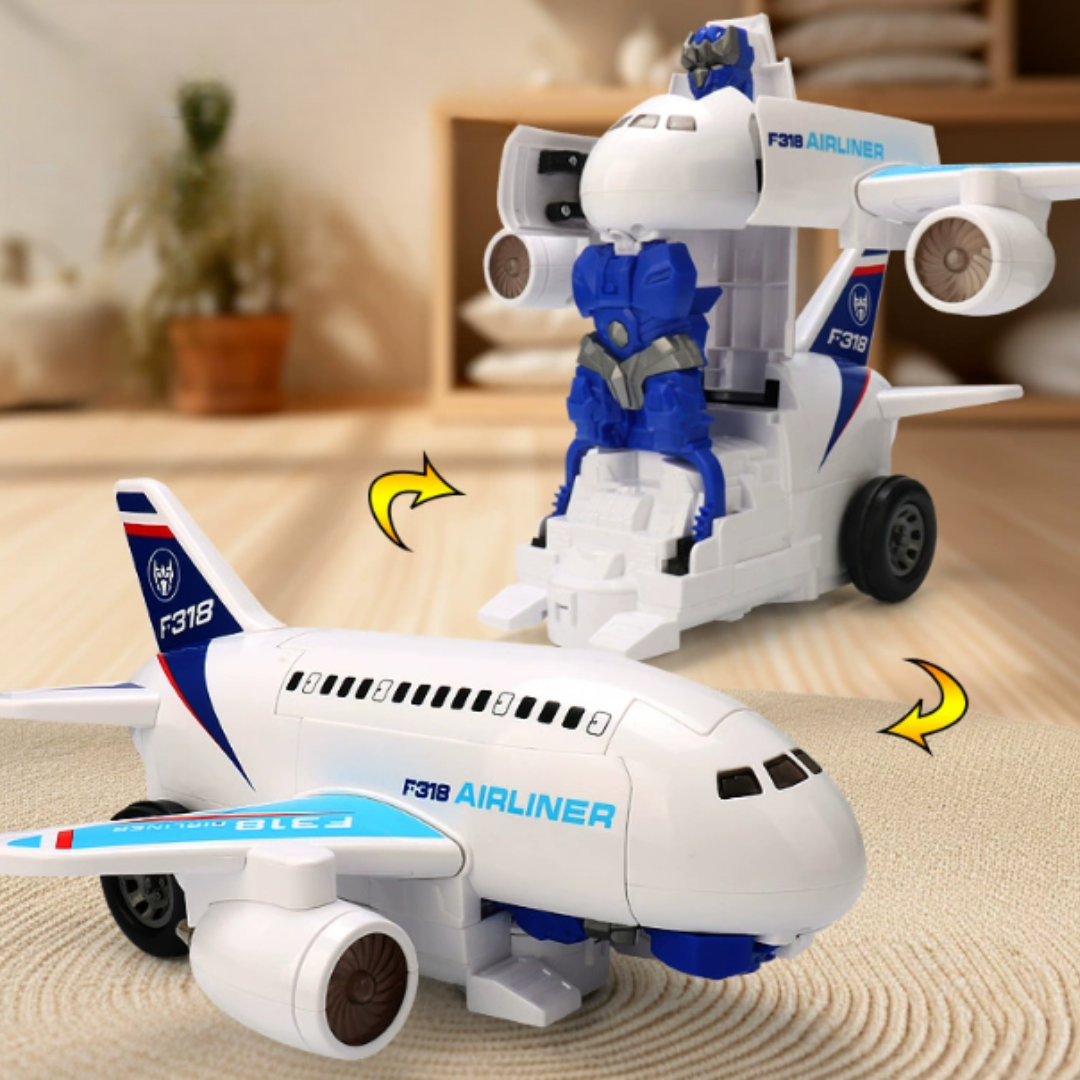 SkyBot™ – Avion Transformabil cu Lumina si Sunet – ShopGuru